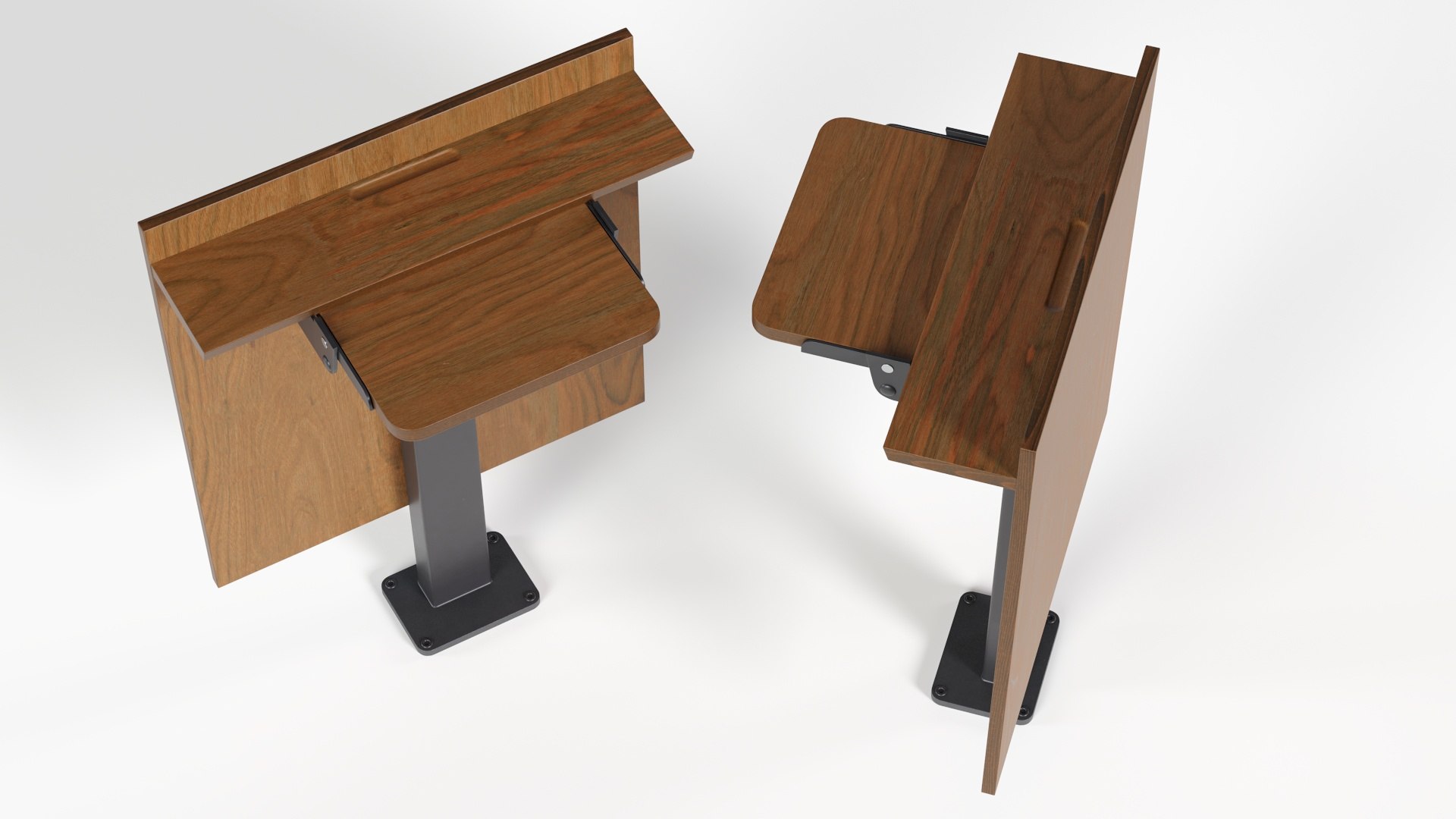 3D Auditorium Table Dark Wood - TurboSquid 1957870