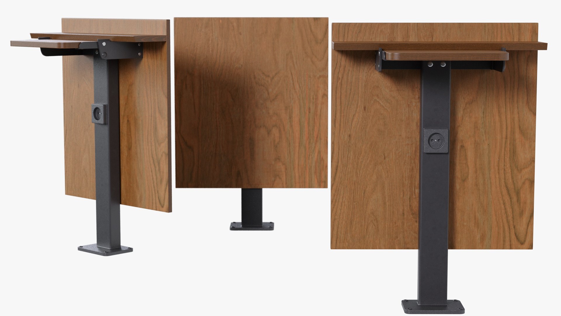 3D Auditorium Table Dark Wood - TurboSquid 1957870