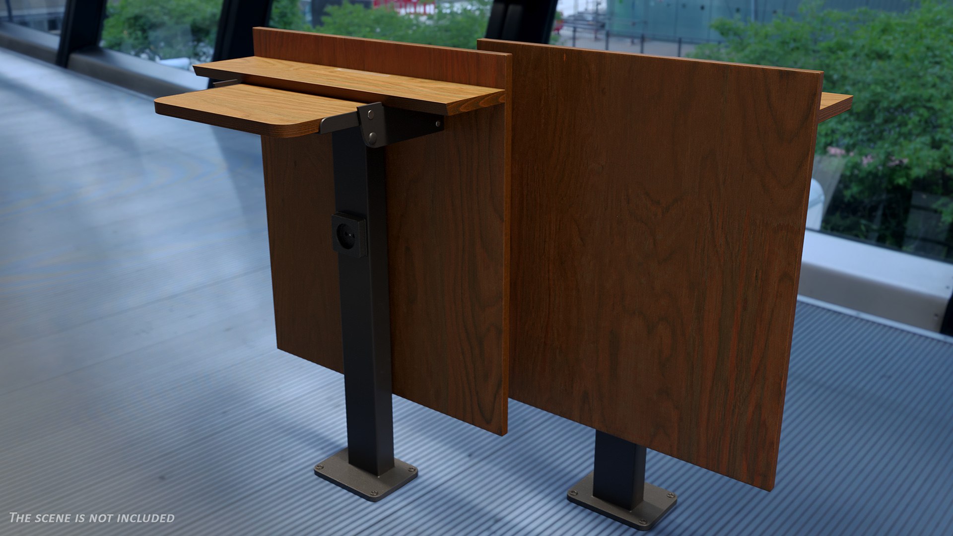 3D Auditorium Table Dark Wood - TurboSquid 1957870