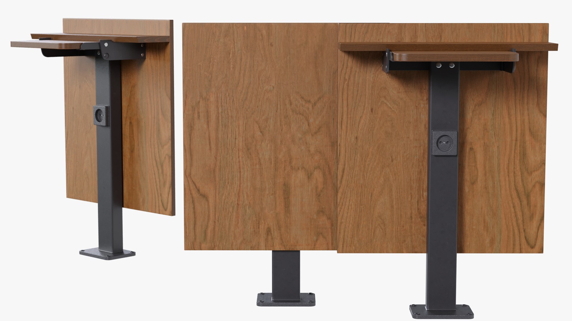 3D Auditorium Table Dark Wood - TurboSquid 1957870