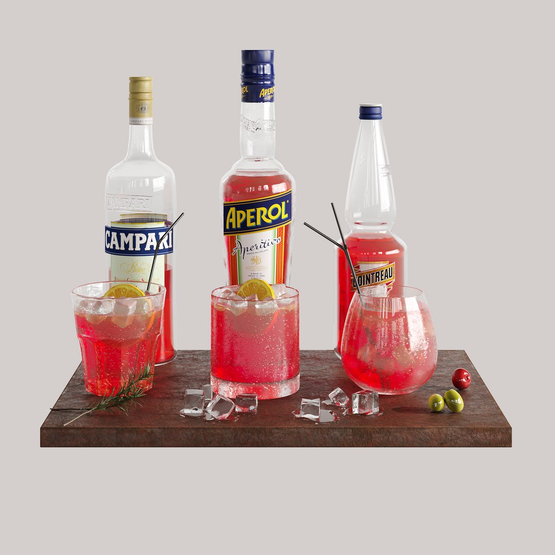 3D Cocktail decor set 5 Aperol 2 model - TurboSquid 1794422