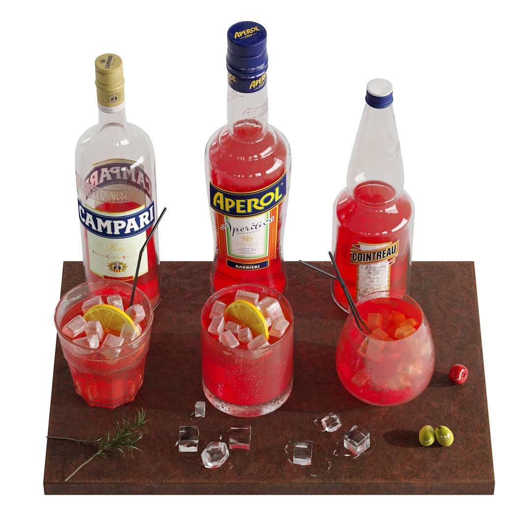 3D Cocktail Decor Set 5 Aperol 2 Model - TurboSquid 1794422