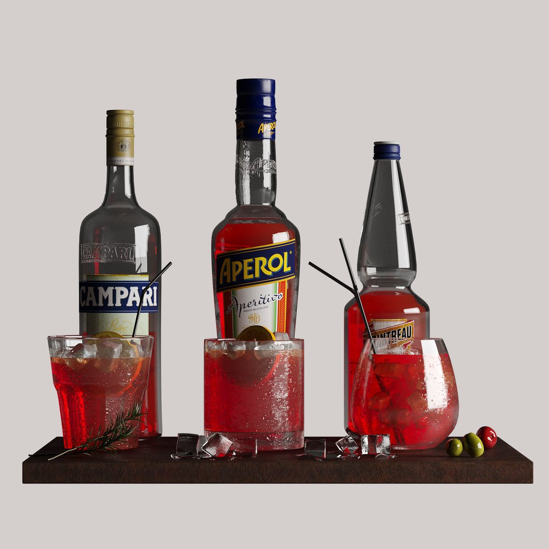 3D Cocktail decor set 5 Aperol 2 model - TurboSquid 1794422