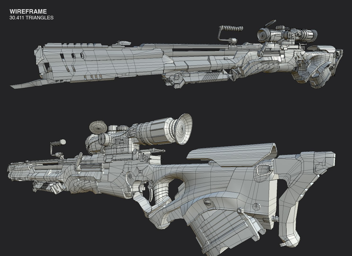 Futuristic Sniper Rifle 3D Model - TurboSquid 1412239