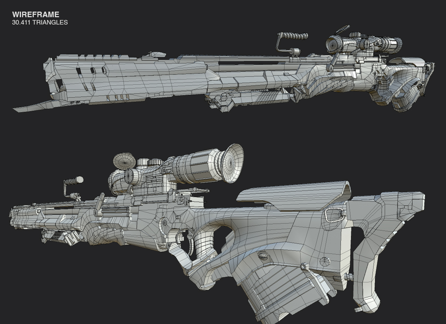Futuristic sniper rifle 3D model - TurboSquid 1412239