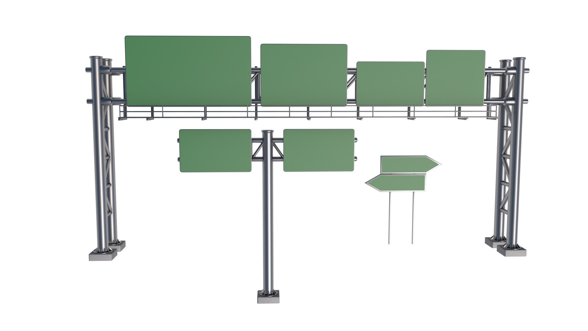 3D Green Direction Highway Signs - TurboSquid 1919236