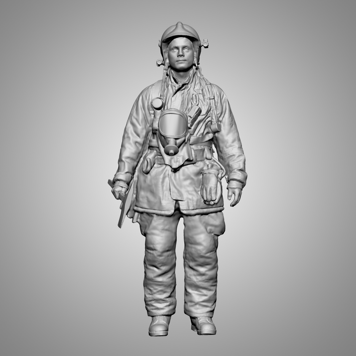 firefighter real people 3d obj