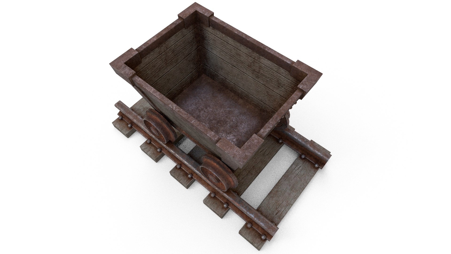 3D Cartoon Mine Cart model - TurboSquid 1726643