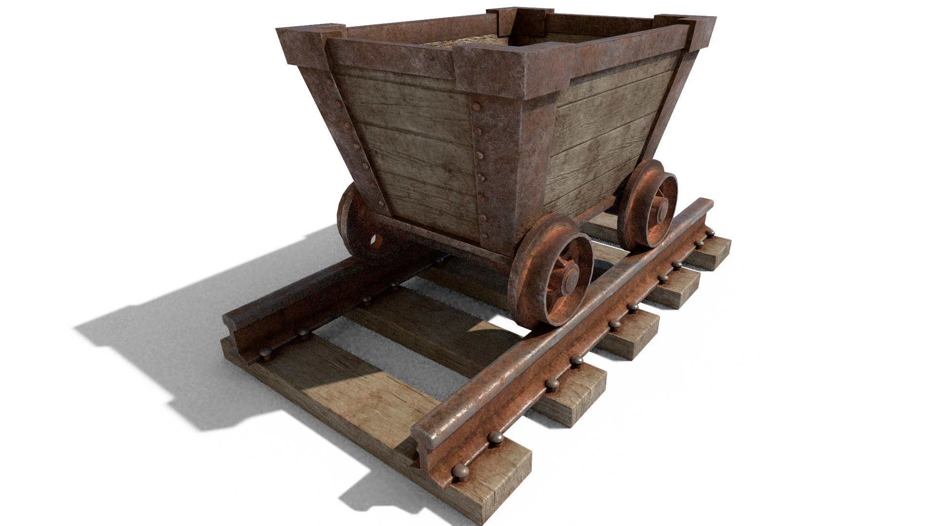 3D Cartoon Mine Cart model - TurboSquid 1726643