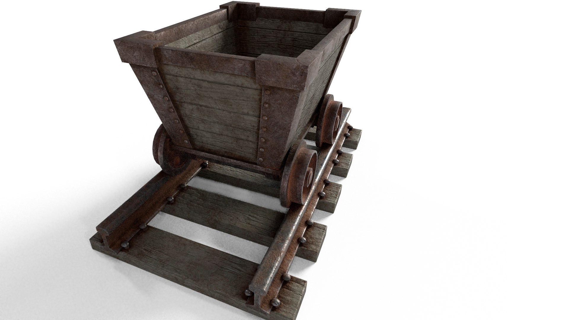 3D Cartoon Mine Cart model - TurboSquid 1726643