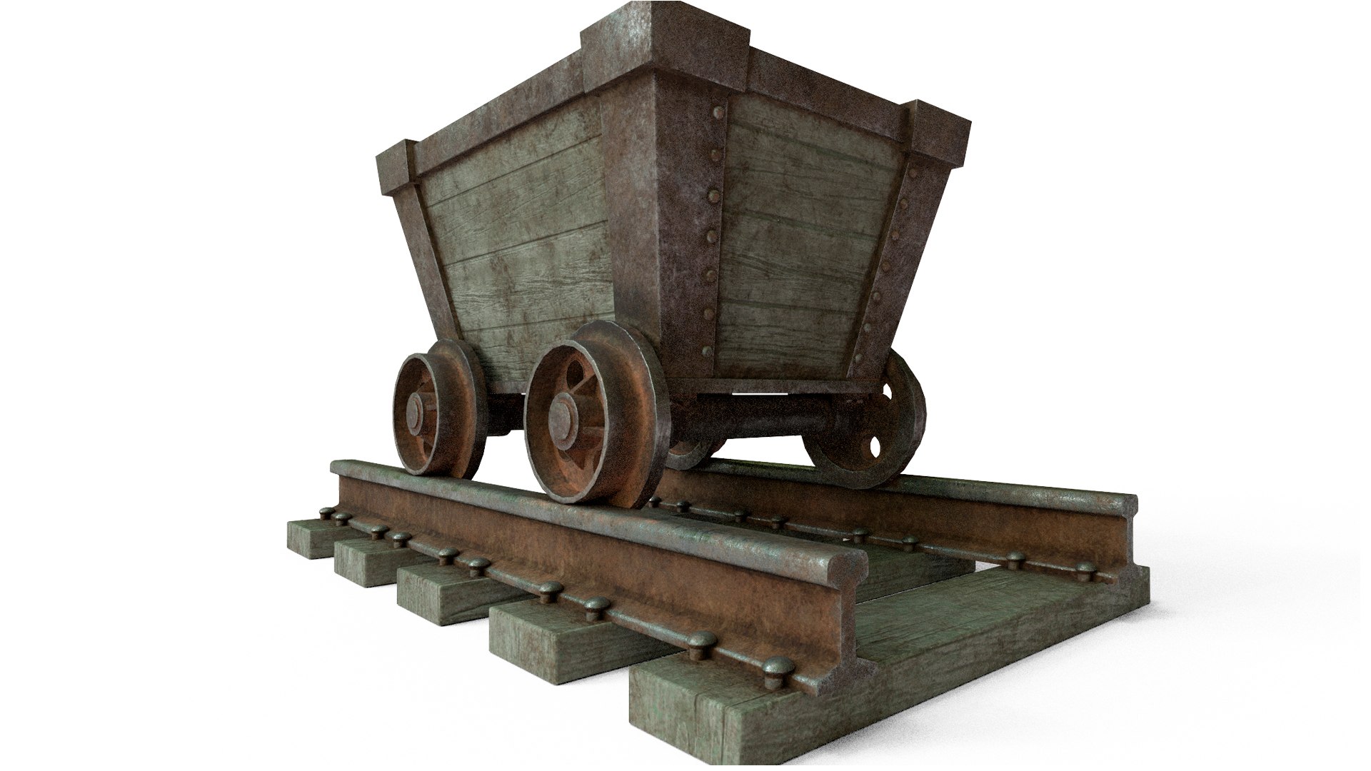 3D Cartoon Mine Cart model - TurboSquid 1726643