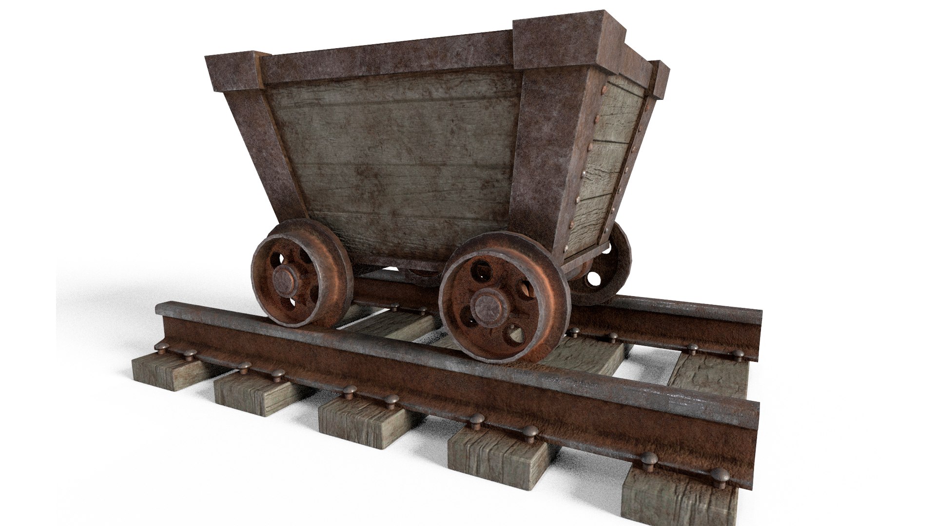 3D Cartoon Mine Cart model - TurboSquid 1726643