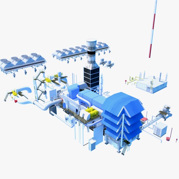 3d model of gas turbine plant