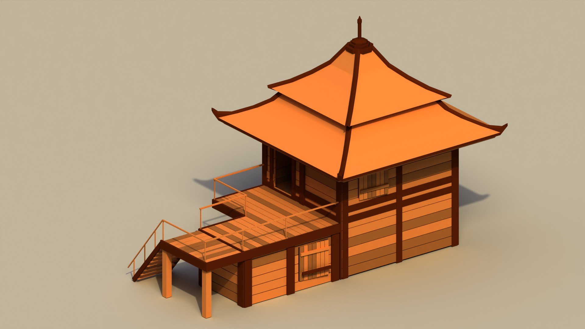Low Poly Traditional Japanese House 3D - TurboSquid 2101098