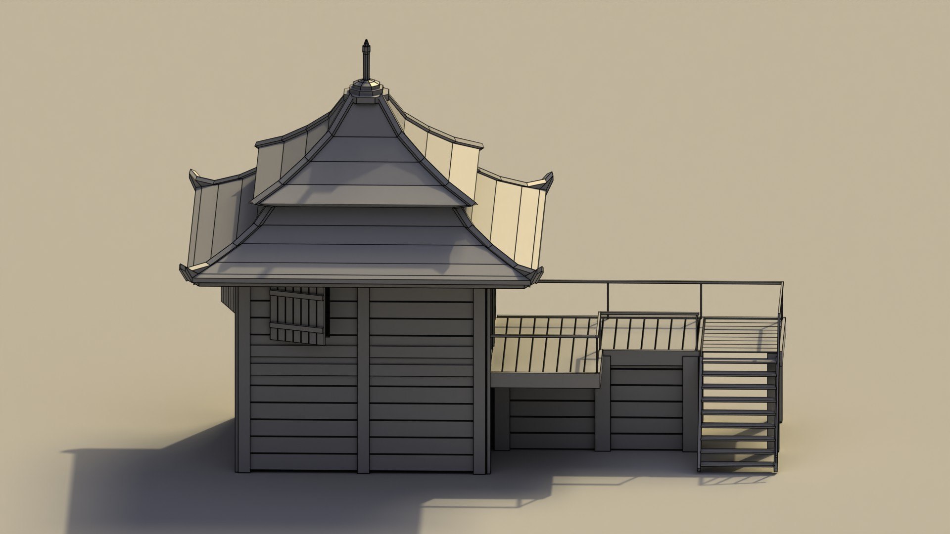 Low Poly Traditional Japanese House 3D - TurboSquid 2101098