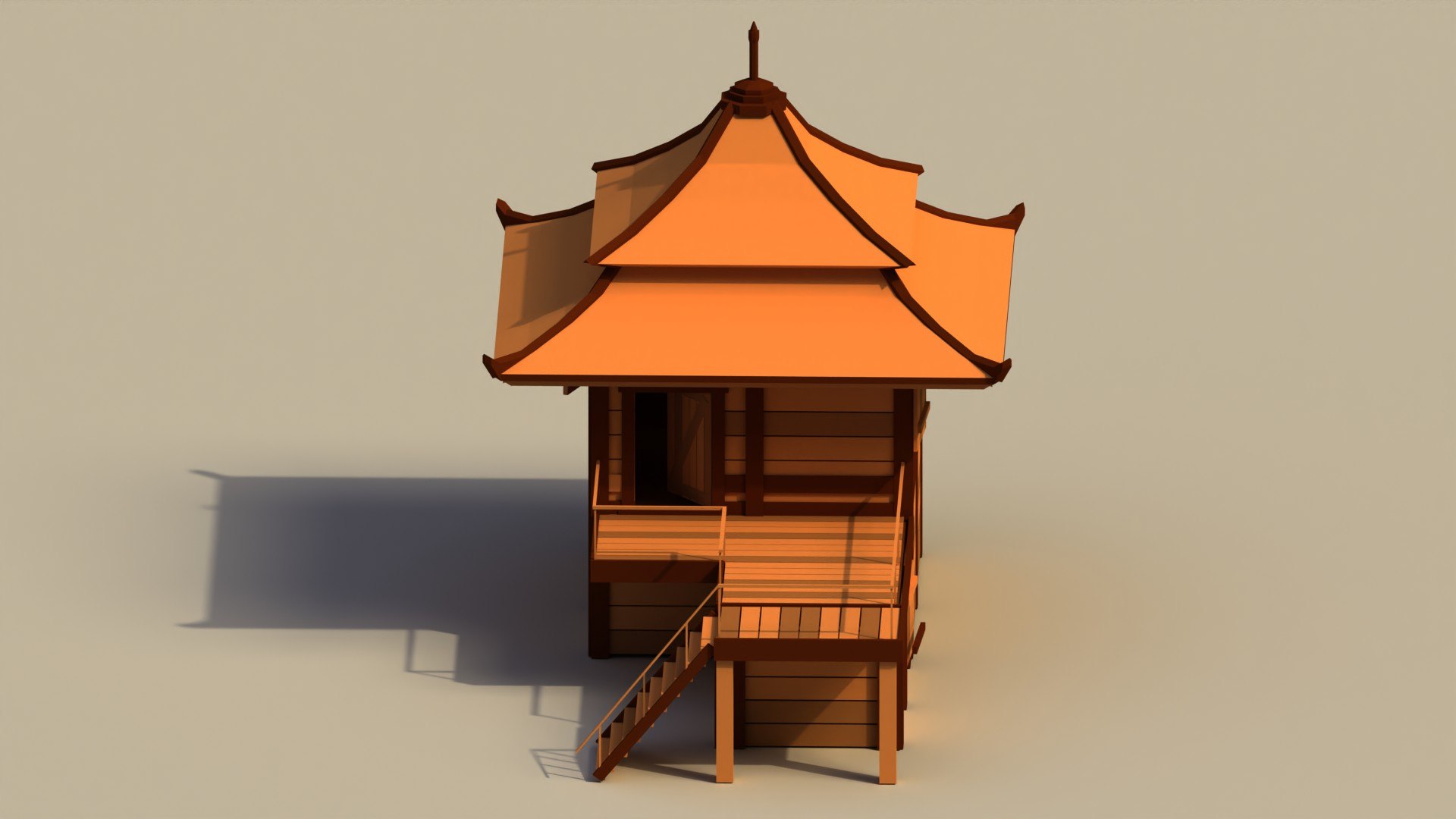 Low Poly Traditional Japanese House 3D - TurboSquid 2101098