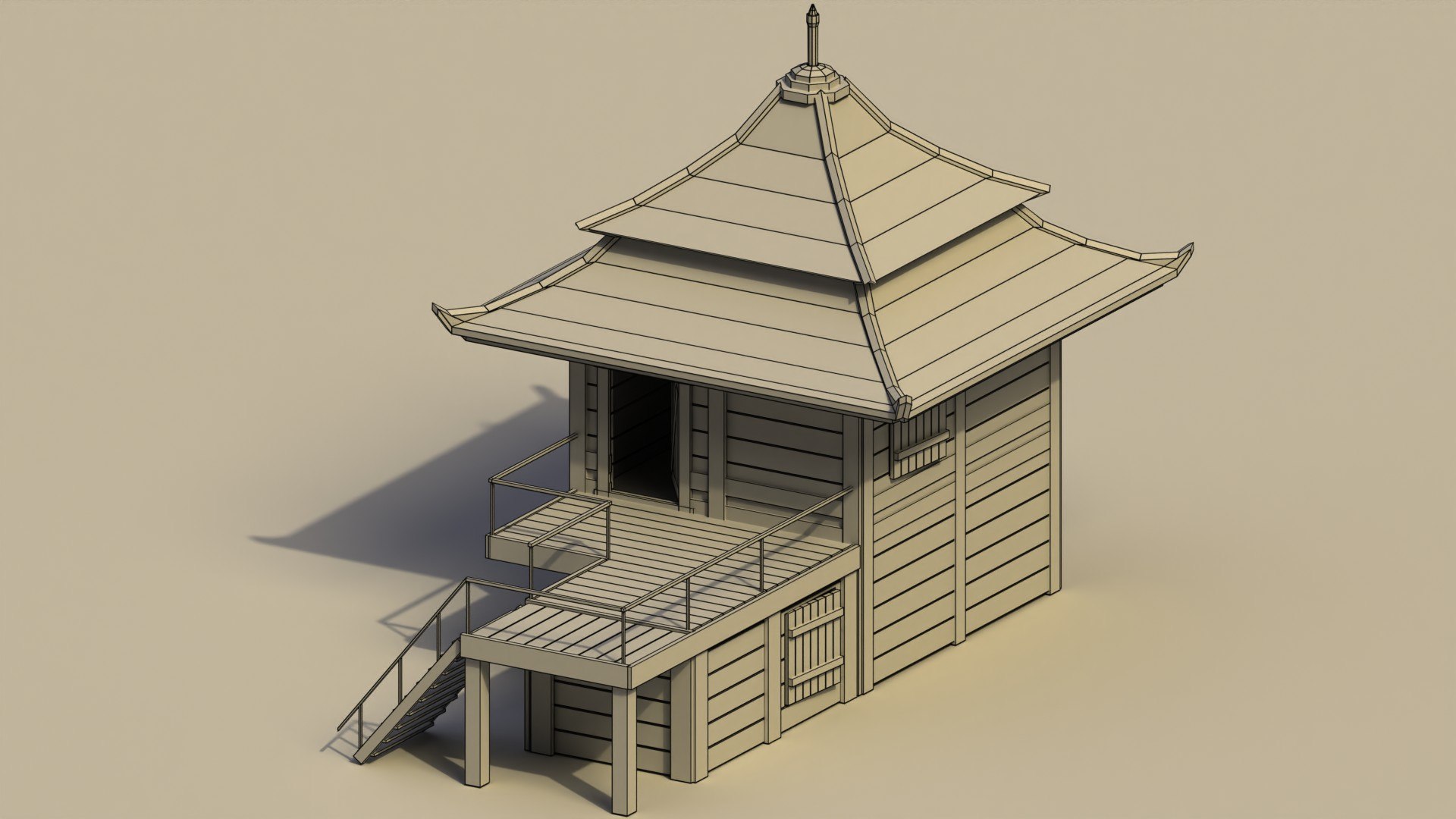 Low Poly Traditional Japanese House 3D - TurboSquid 2101098