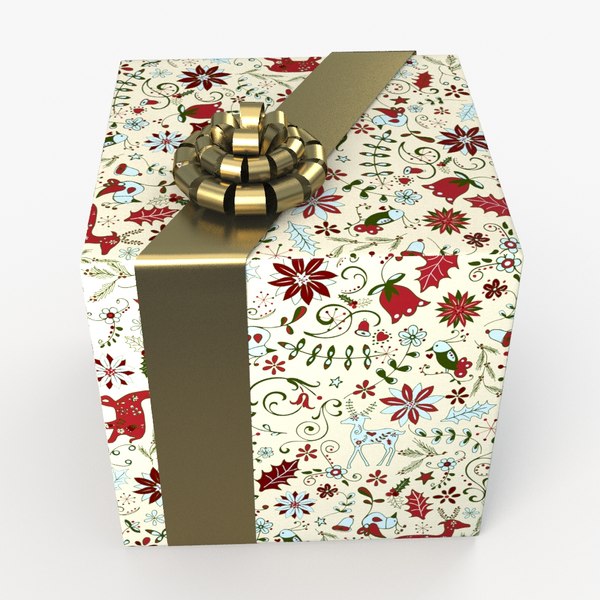 christmas gift present box 3d max