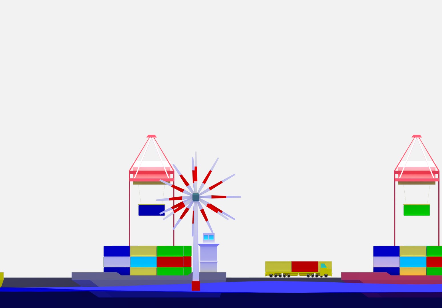Simple Cartoon Container Port 3D - TurboSquid 1476273