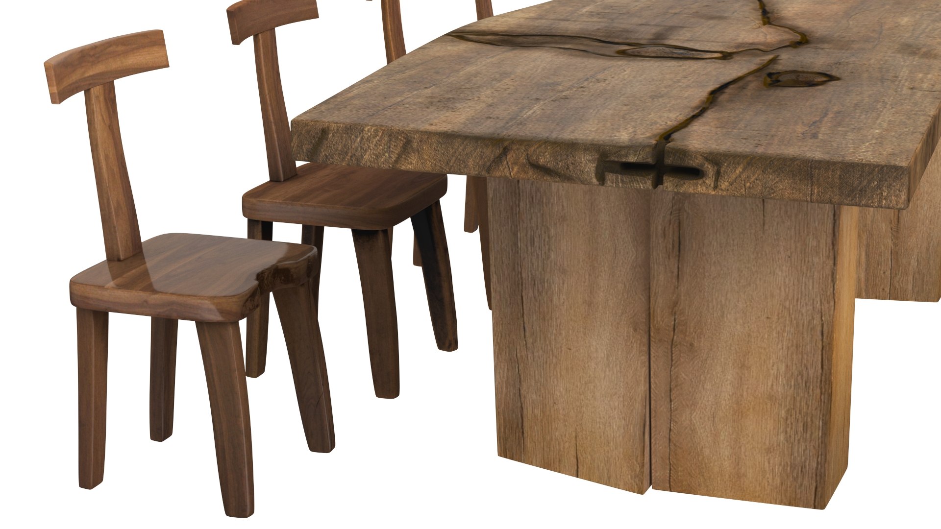 3D Sculpted Massive Dining Table V9 And T-Chairs - TurboSquid 2291490