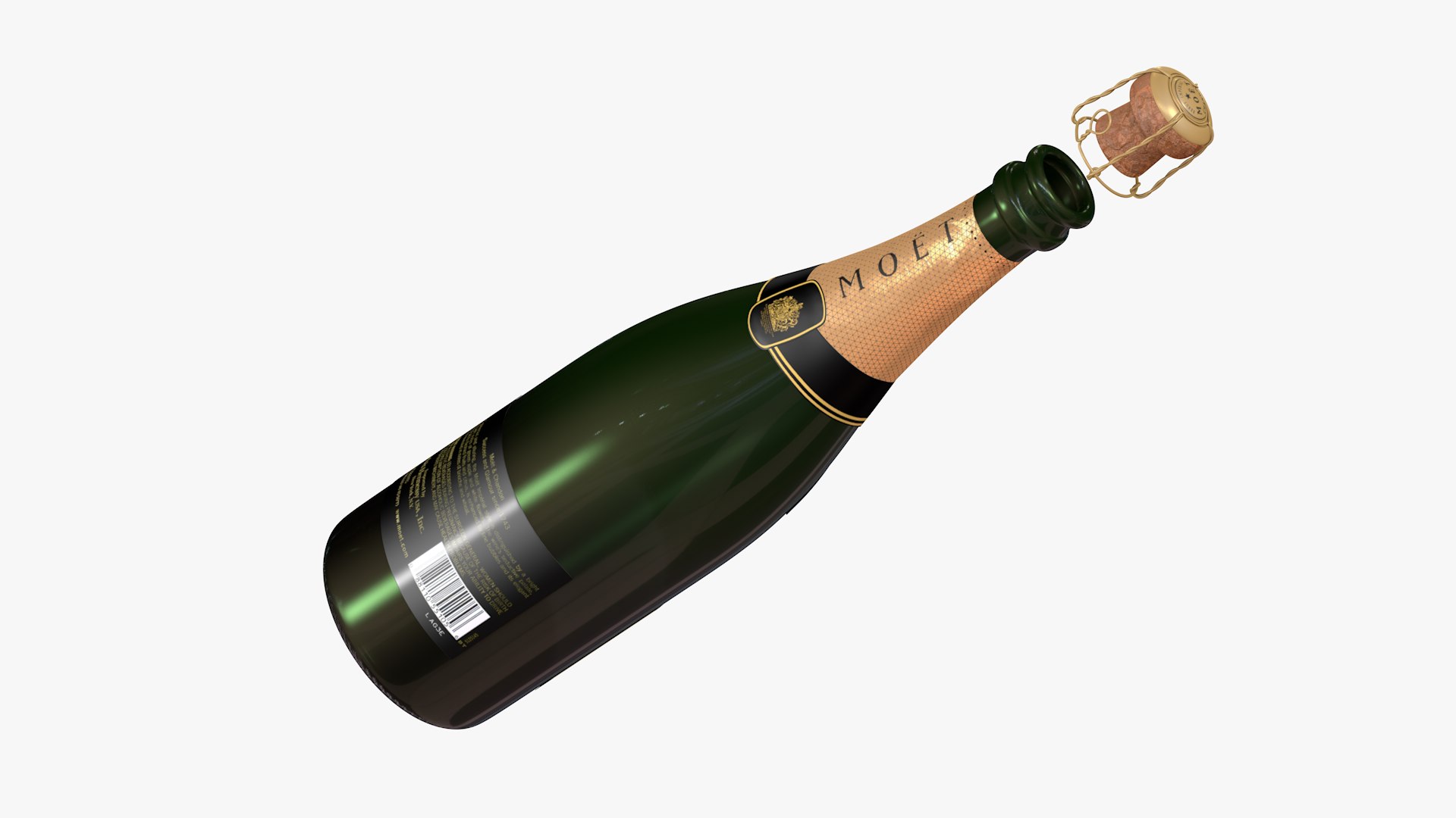 3D Champagne Bottle - Moet Model - TurboSquid 1471259