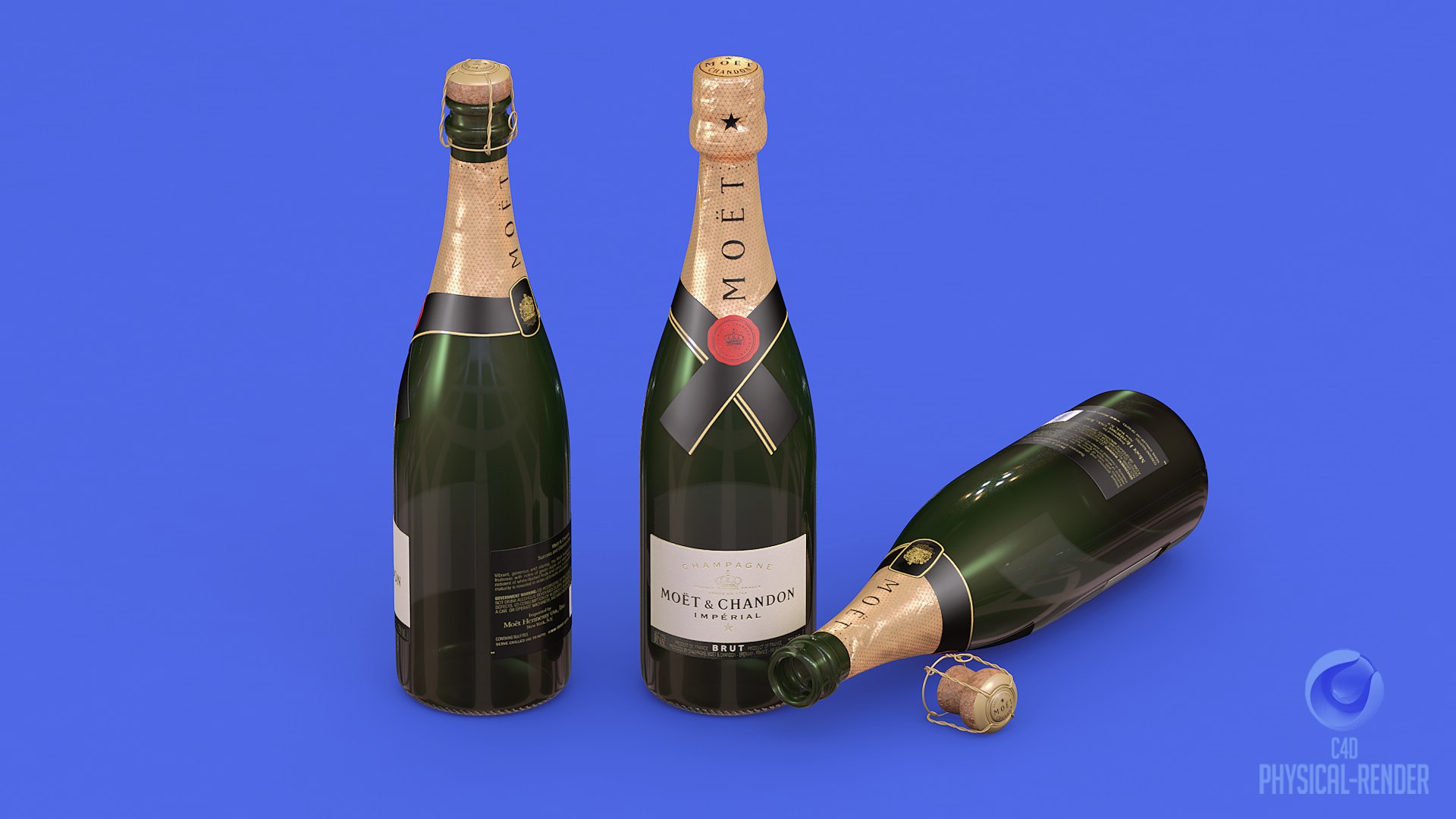 3D Champagne Bottle - Moet Model - TurboSquid 1471259