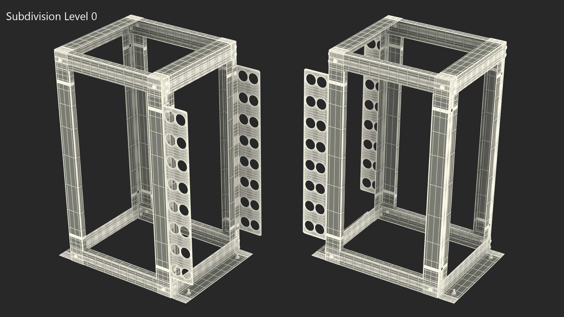 Open Frame Server Rack 24U Empty 3D - TurboSquid 1848981