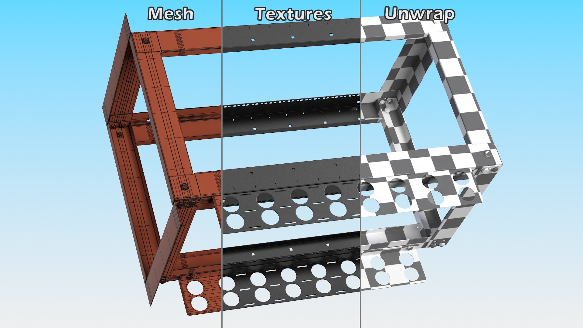 Open Frame Server Rack 24U Empty 3D - TurboSquid 1848981