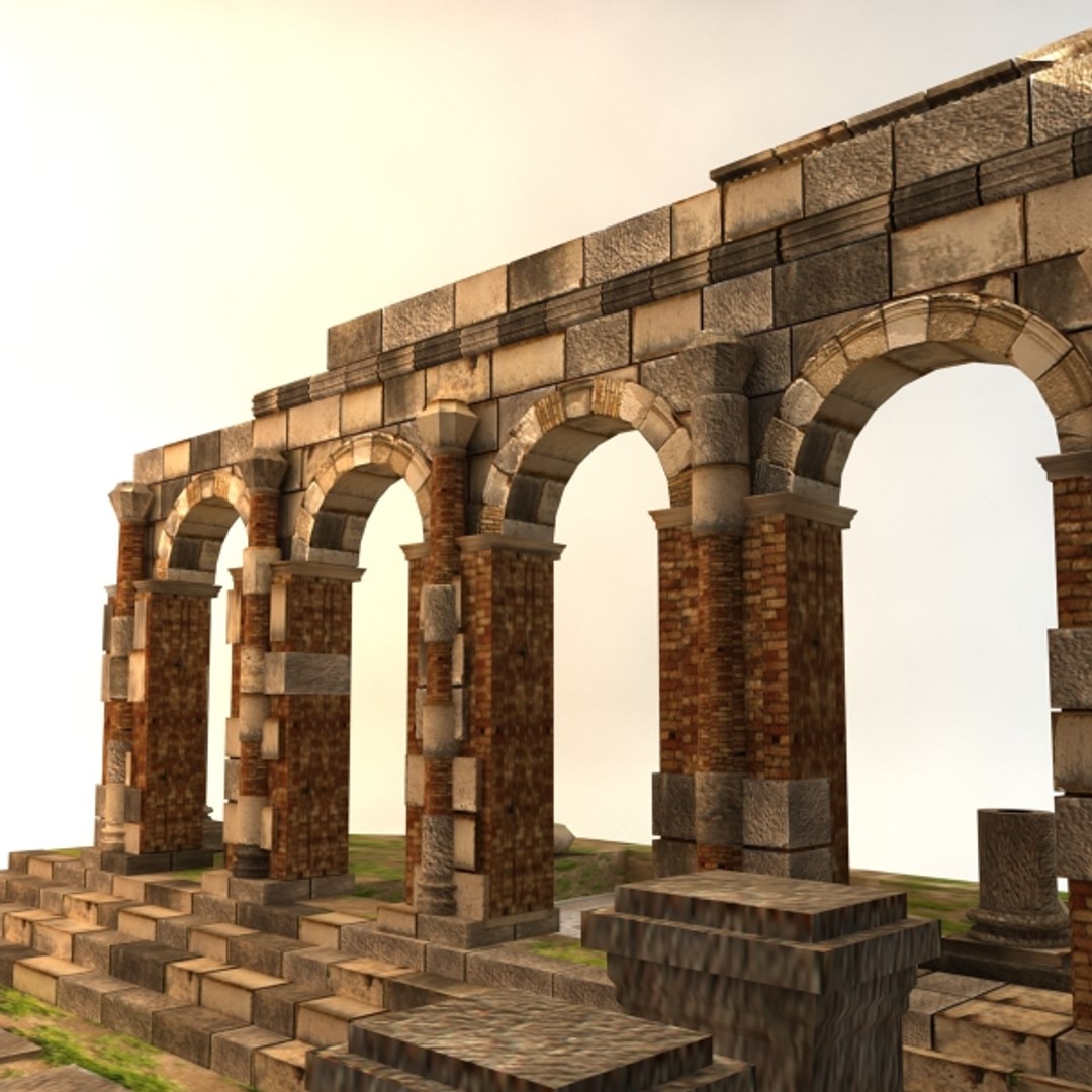 ancient architectural ruins roman 3d model