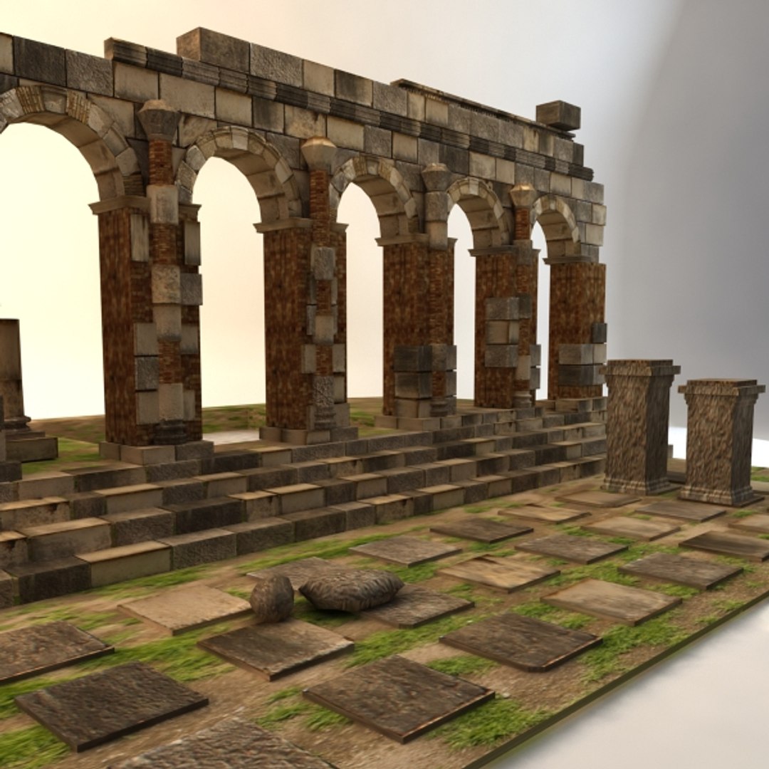 ancient architectural ruins roman 3d model