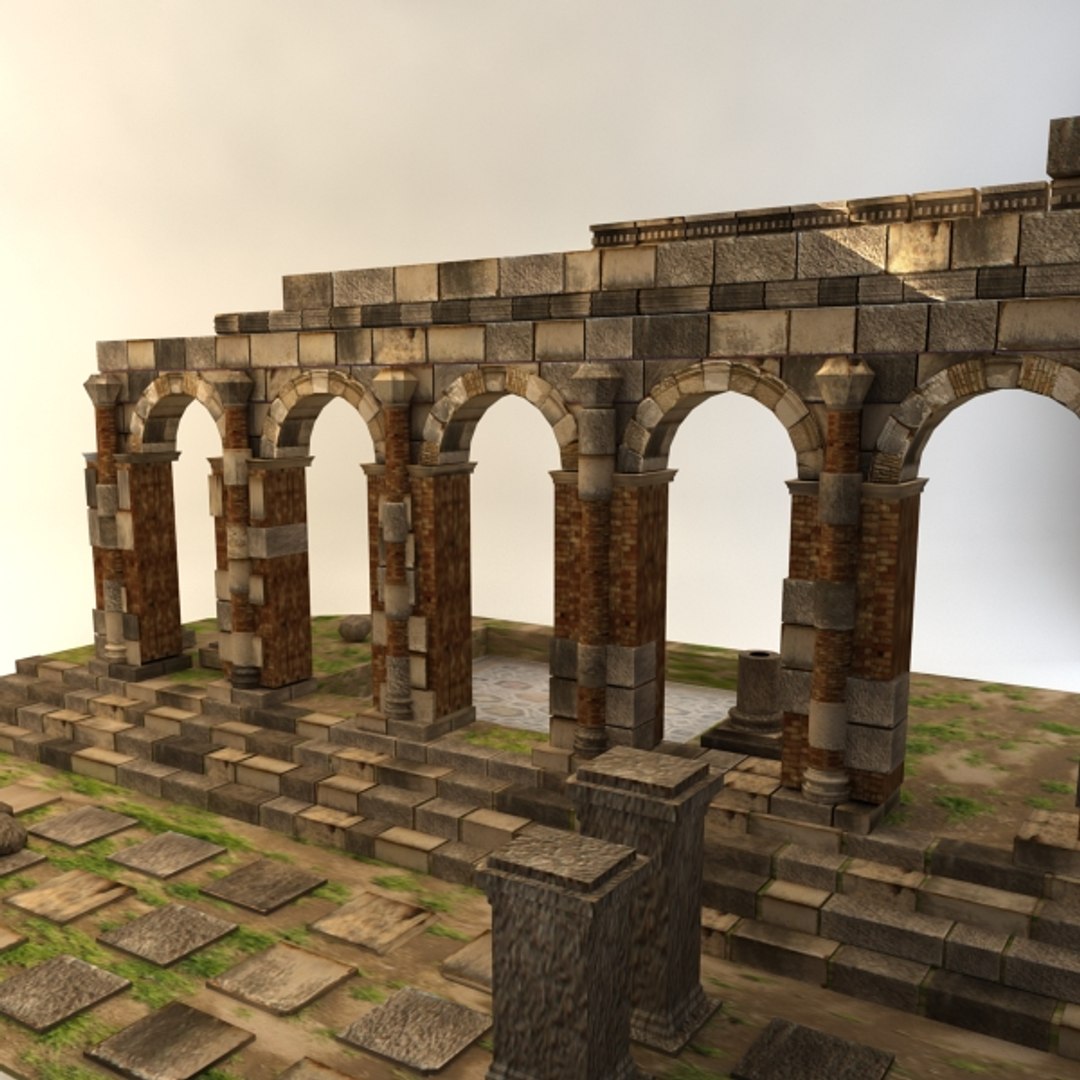 ancient architectural ruins roman 3d model