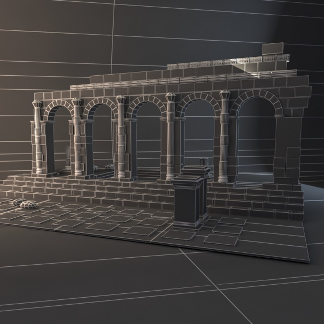 ancient architectural ruins roman 3d model