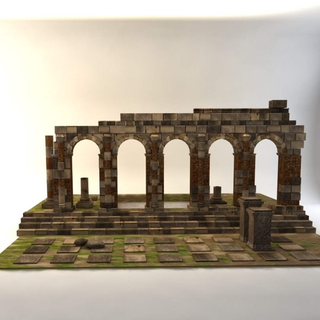 ancient architectural ruins roman 3d model