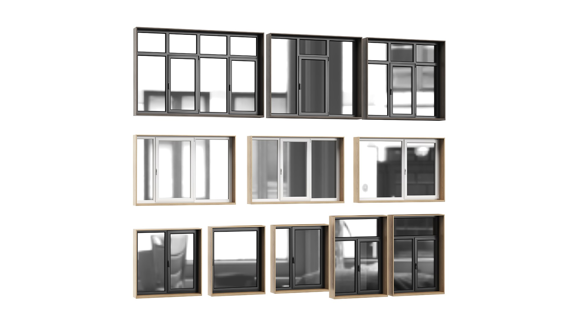 3D Rehau Windows Wooden Slope Frame - TurboSquid 2217566