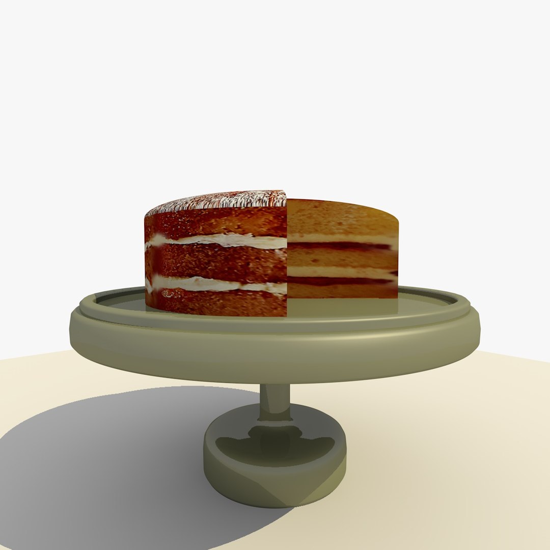 Sponge Cake Platter 3d Model