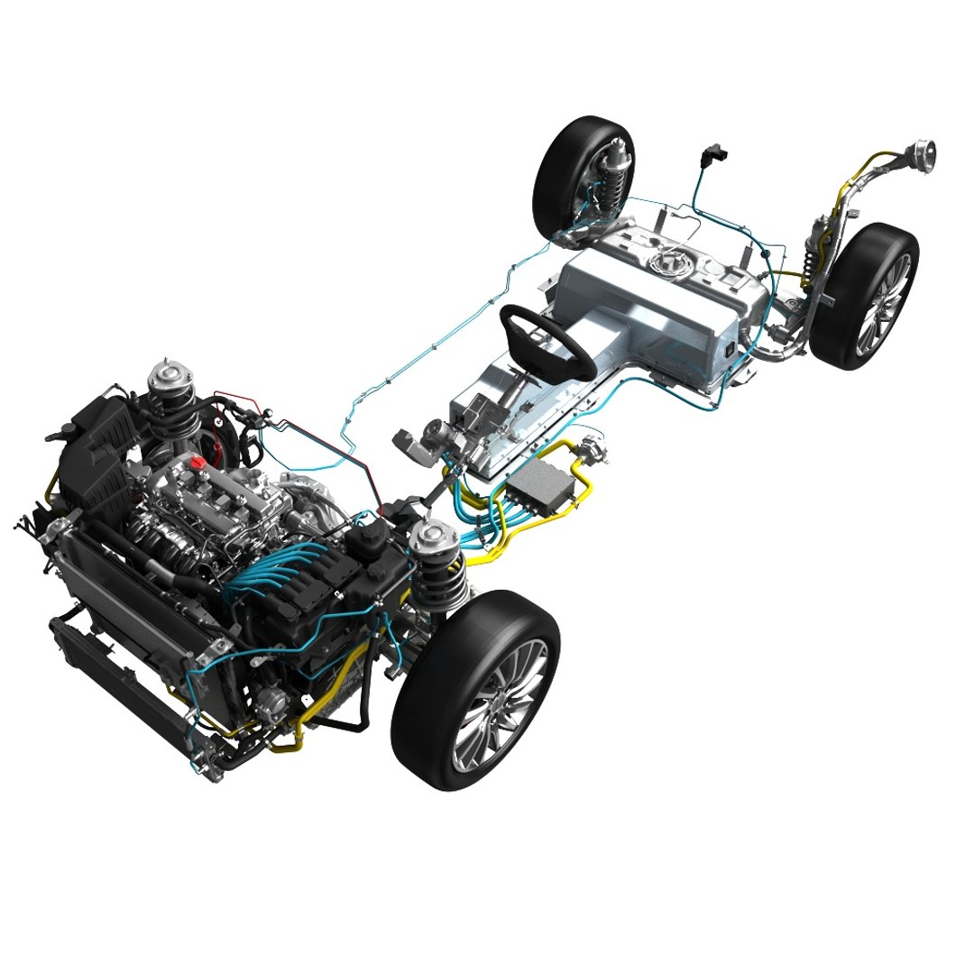 3D Hybrid Electric Car Chassis - TurboSquid 1649370