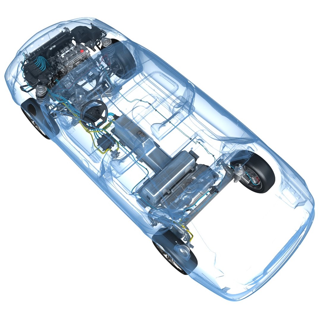 3D Hybrid Electric Car Chassis - TurboSquid 1649370