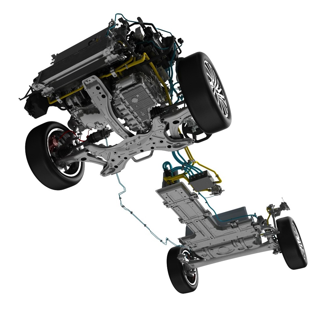 3D hybrid electric car chassis - TurboSquid 1649370