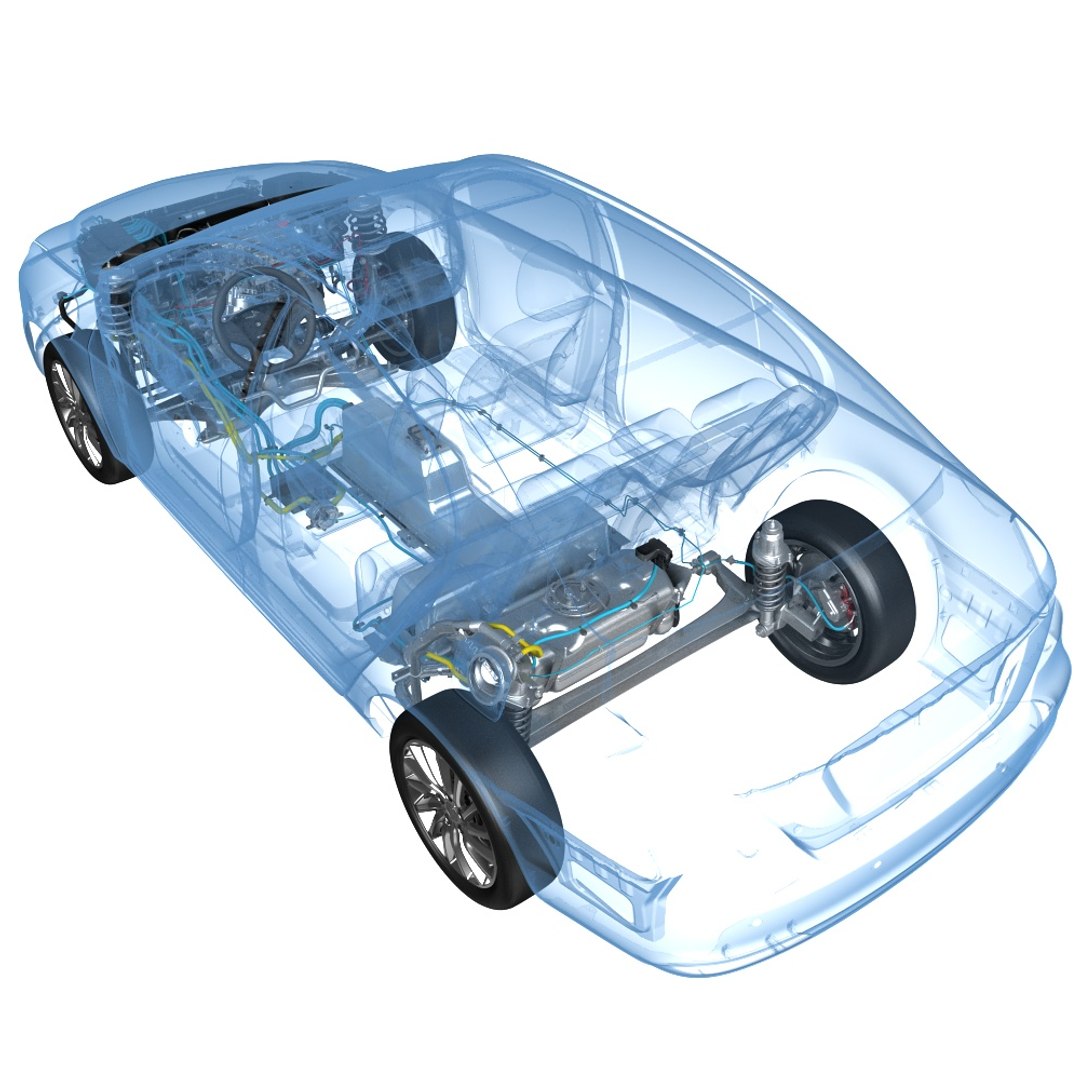 3D Hybrid Electric Car Chassis - TurboSquid 1649370