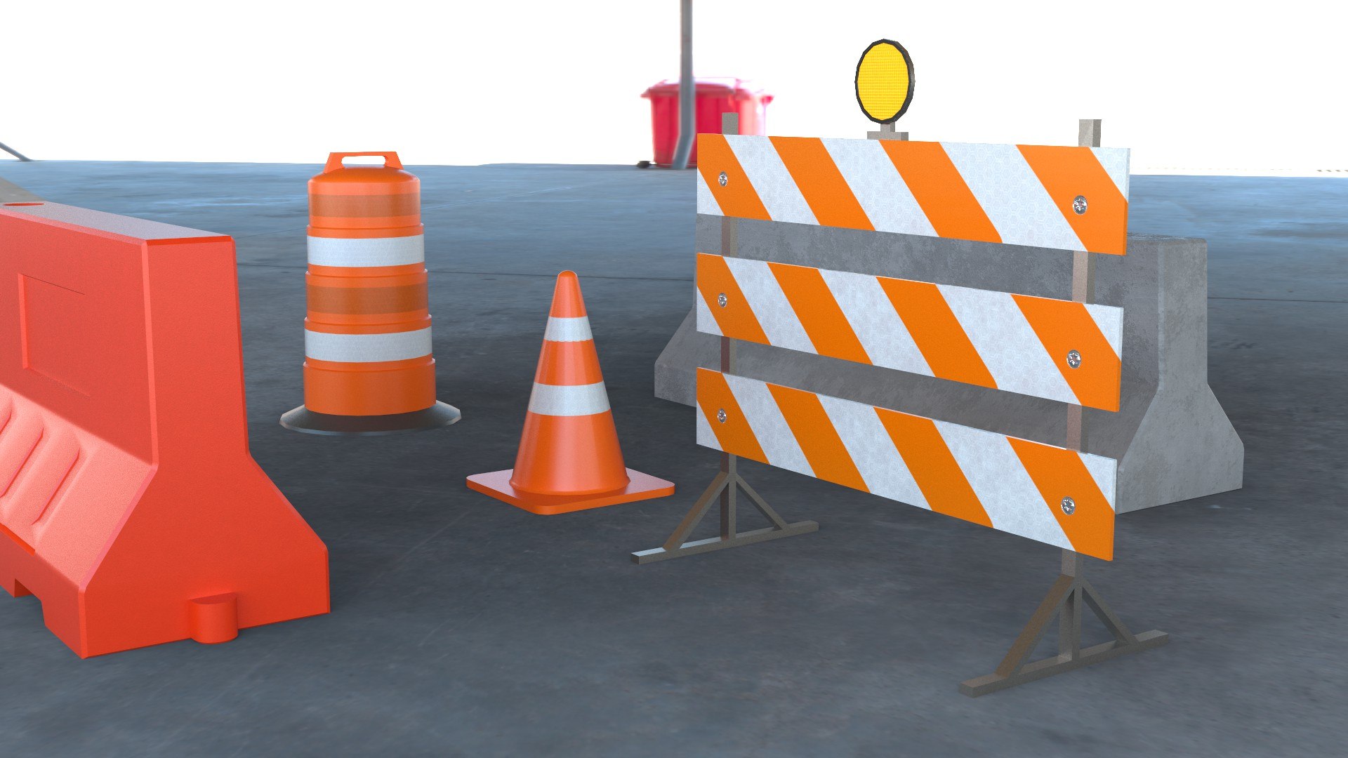 3D Traffic Props Urban - Lowpoly - TurboSquid 2400470