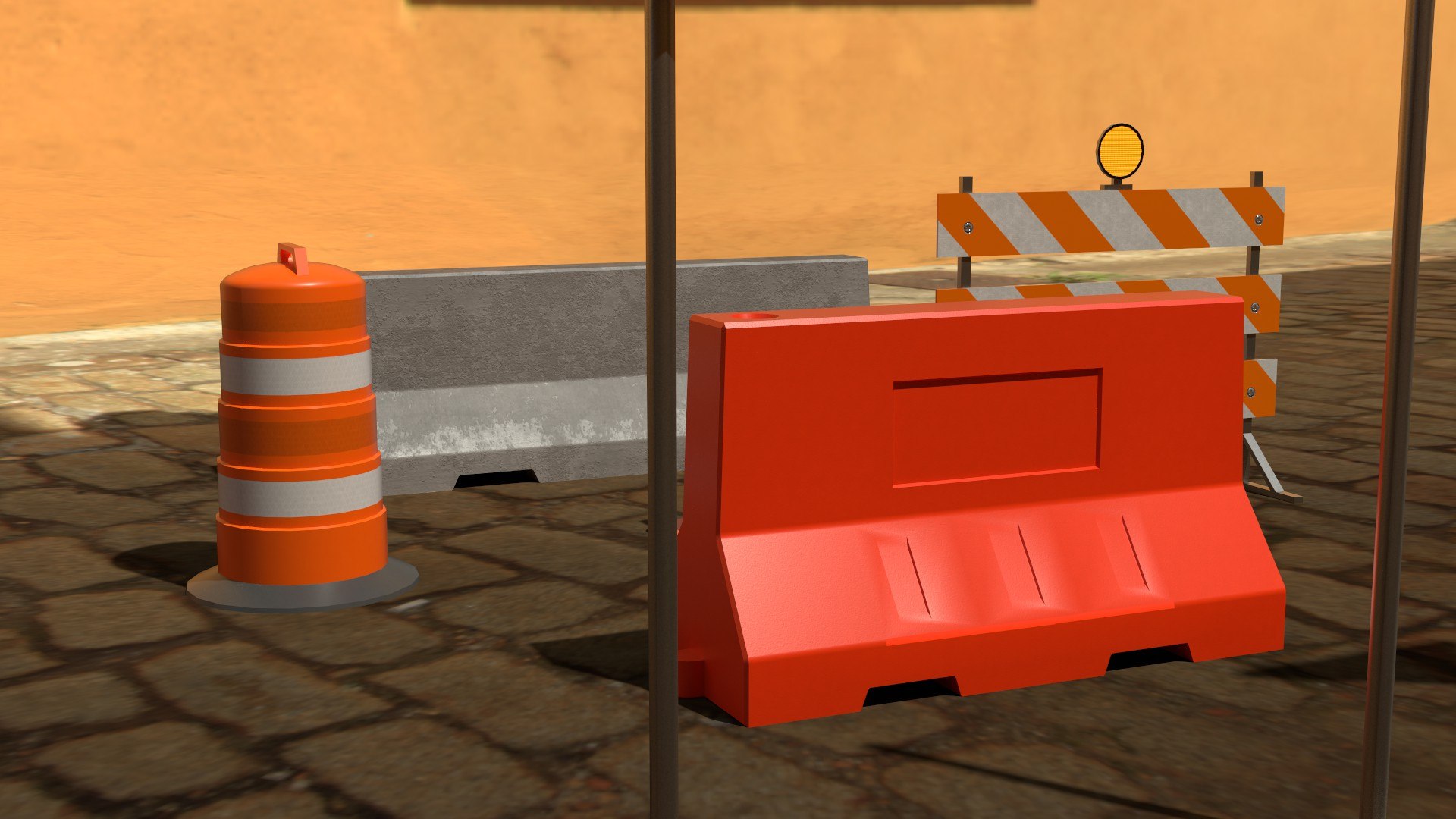 3D Traffic Props Urban - Lowpoly - TurboSquid 2400470