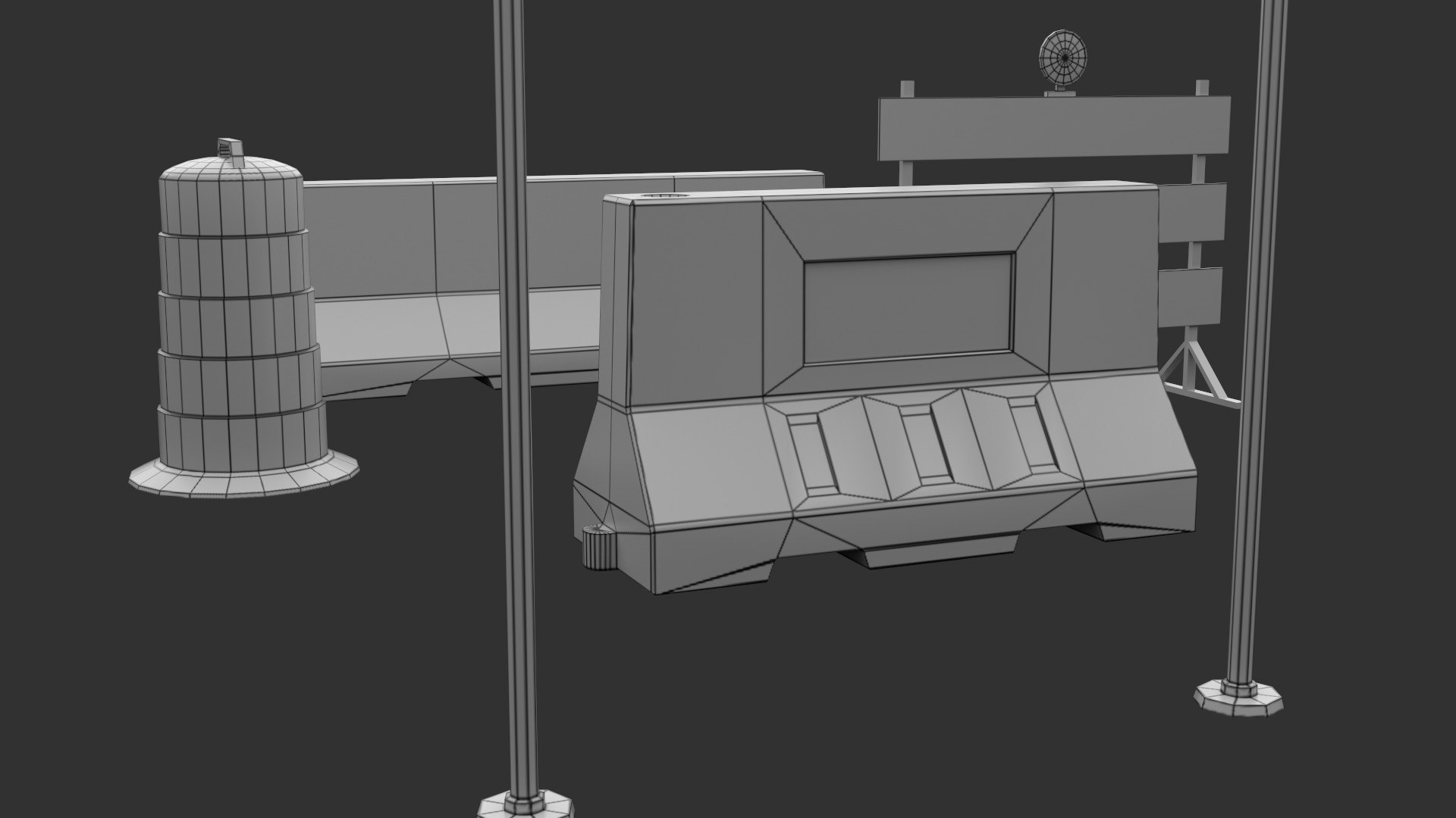 3D Traffic Props Urban - Lowpoly - TurboSquid 2400470