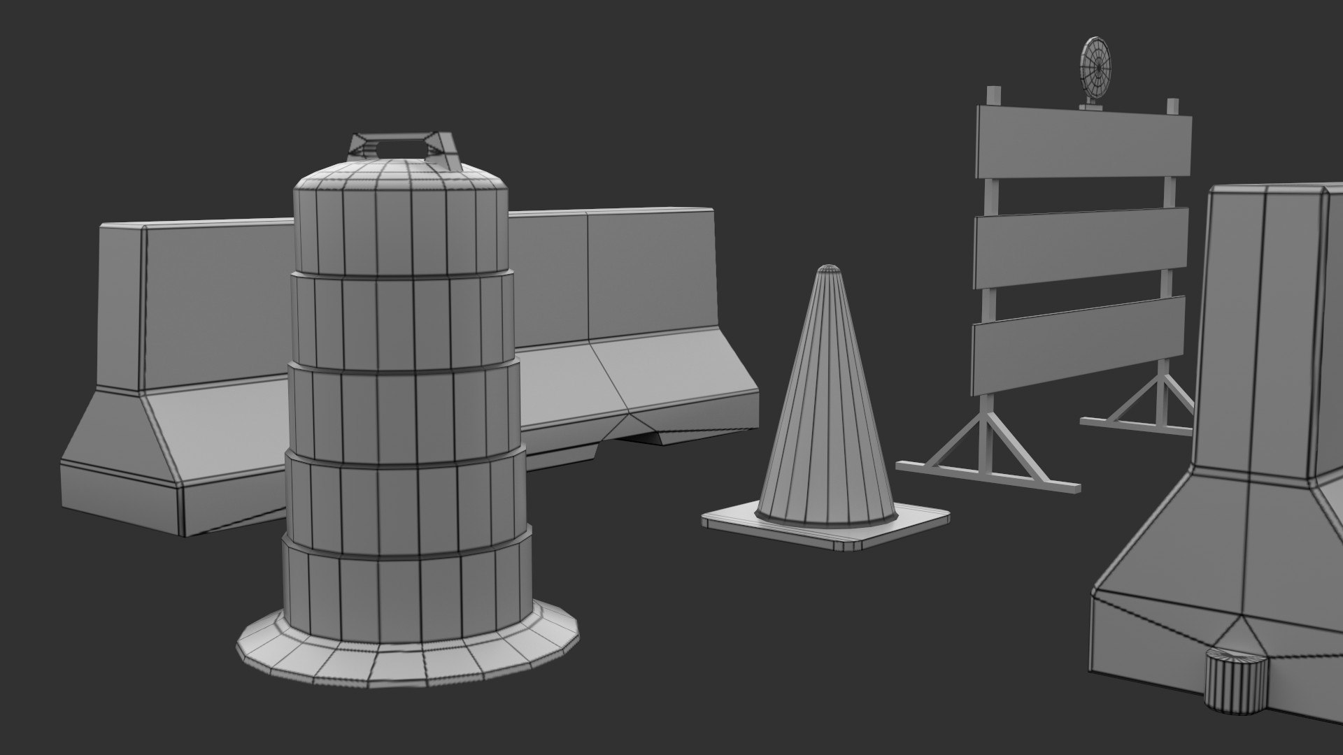 3D Traffic Props Urban - Lowpoly - TurboSquid 2400470