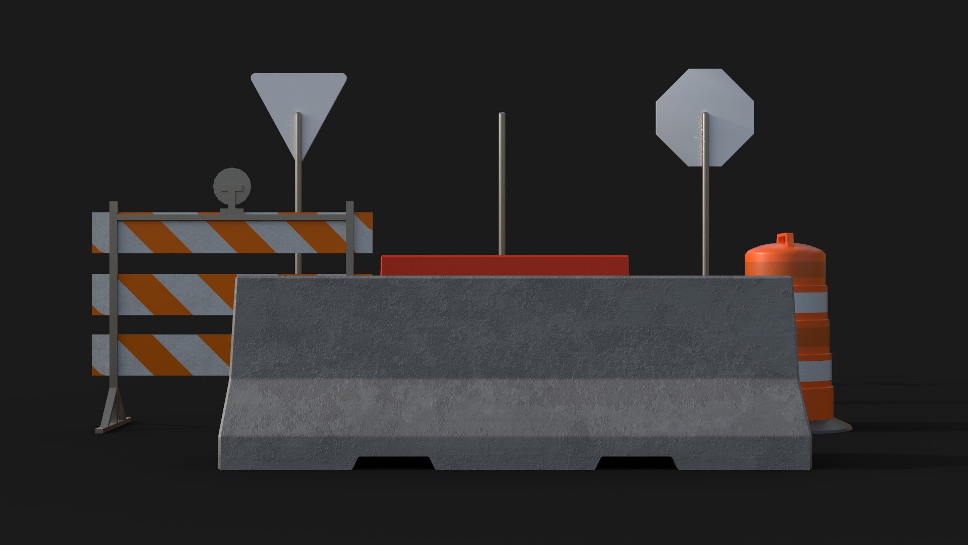 3D Traffic Props Urban - Lowpoly - TurboSquid 2400470