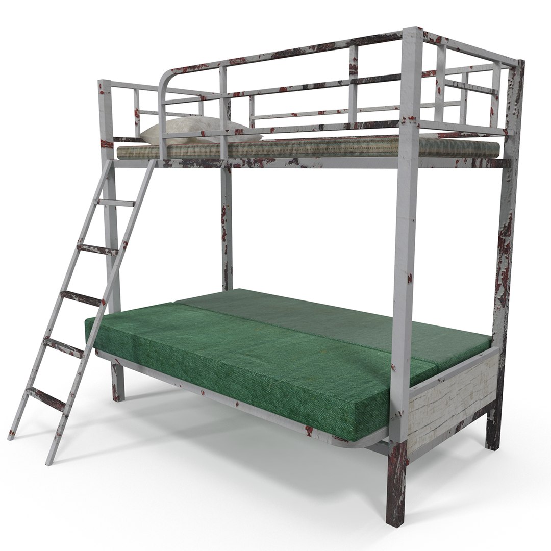 3D Old Bunk Bed - TurboSquid 1309602