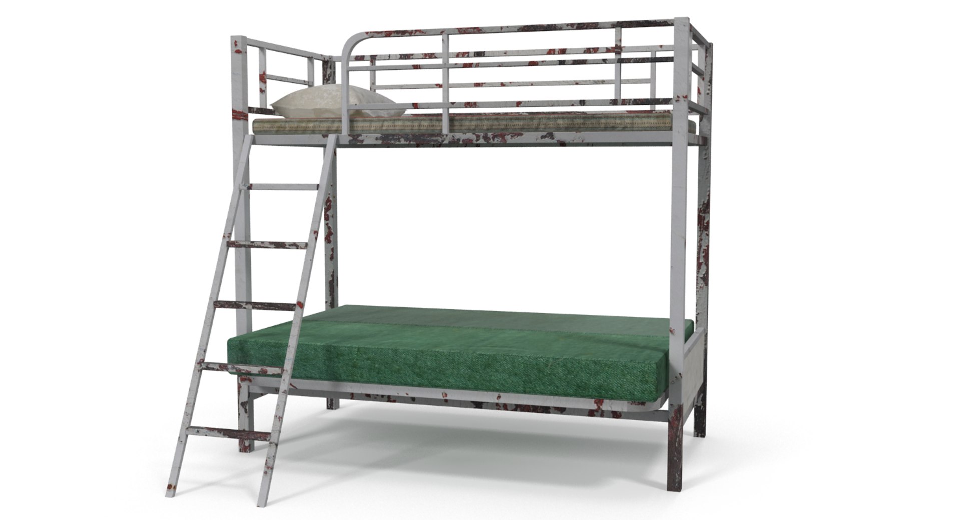 3D Old Bunk Bed - TurboSquid 1309602