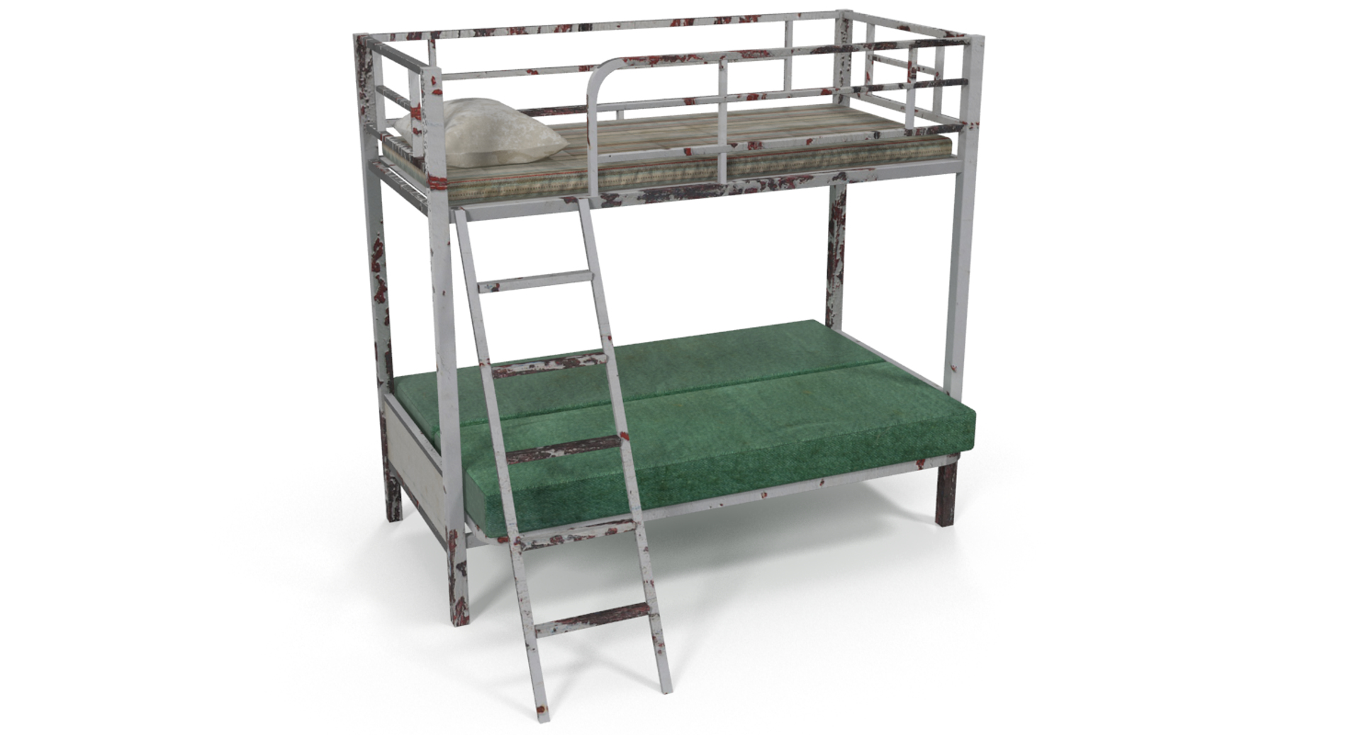 3D Old Bunk Bed - TurboSquid 1309602