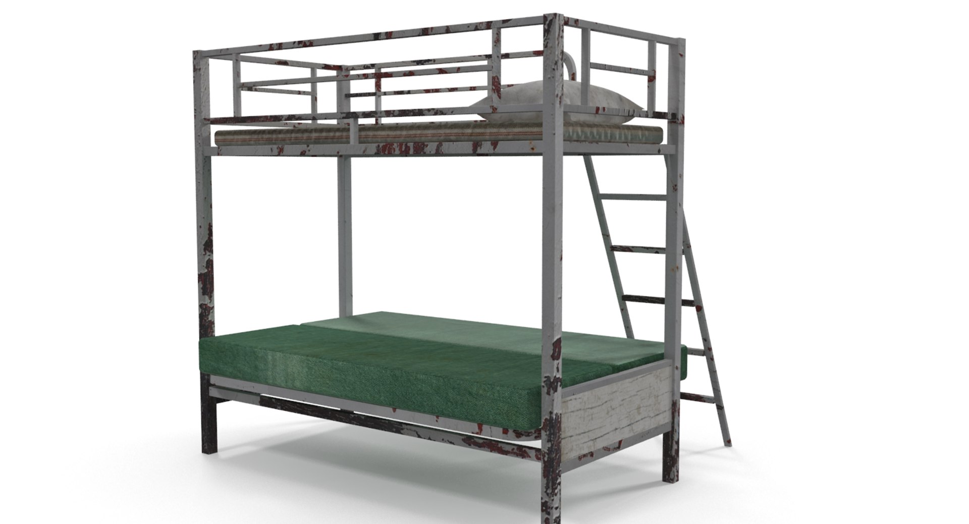 3D Old Bunk Bed - TurboSquid 1309602