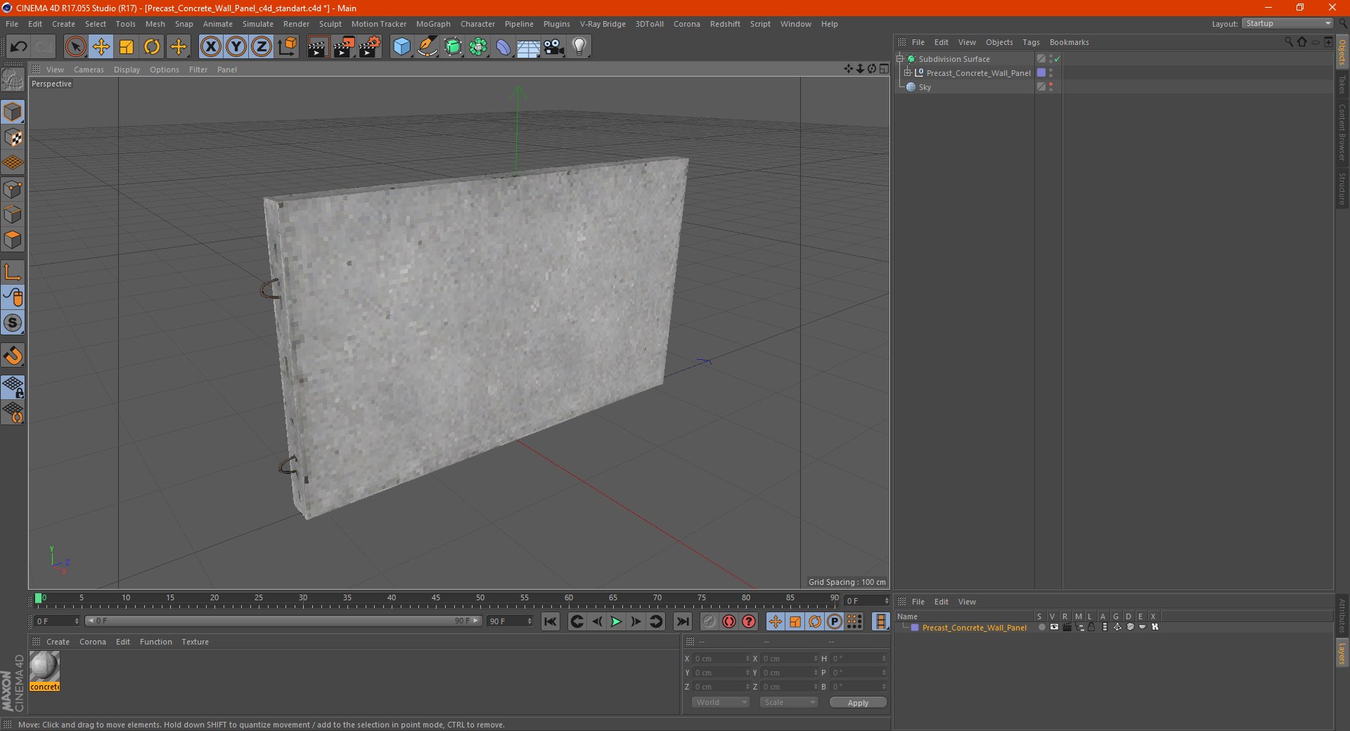 3D Precast Concrete Wall Panel - TurboSquid 1685716