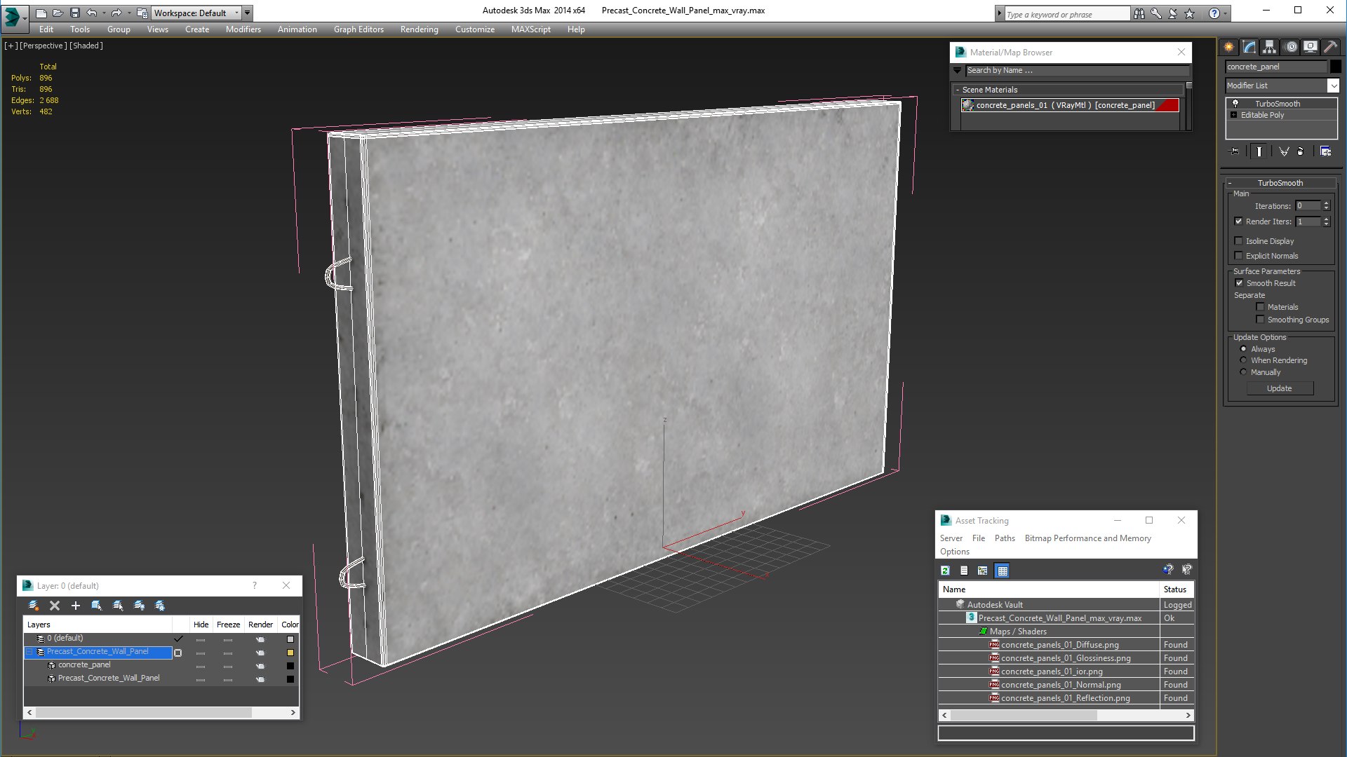 3D Precast Concrete Wall Panel - TurboSquid 1685716